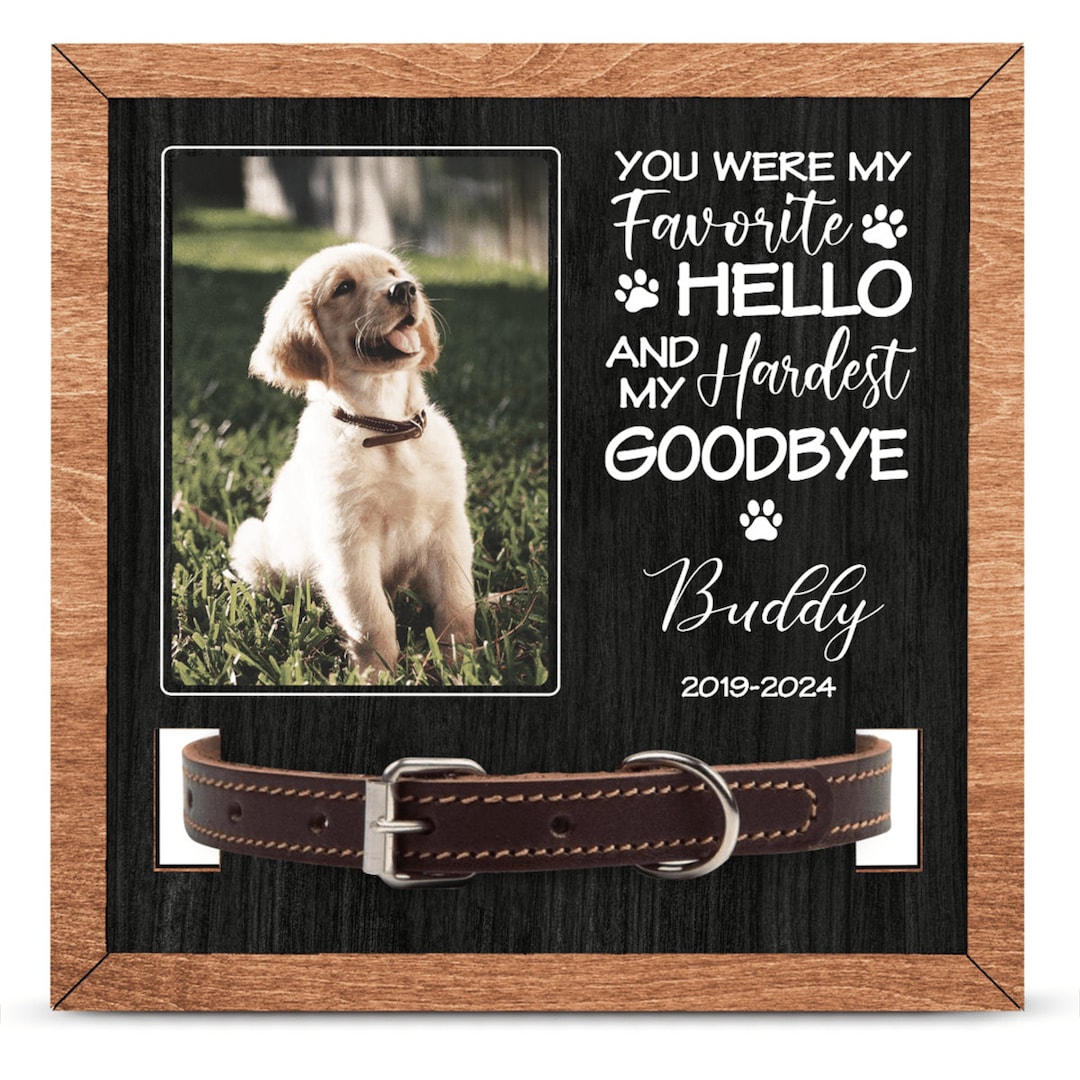 Pet Memorial Gifts Personalized Pet Collar Frame Photo Remembrance ...