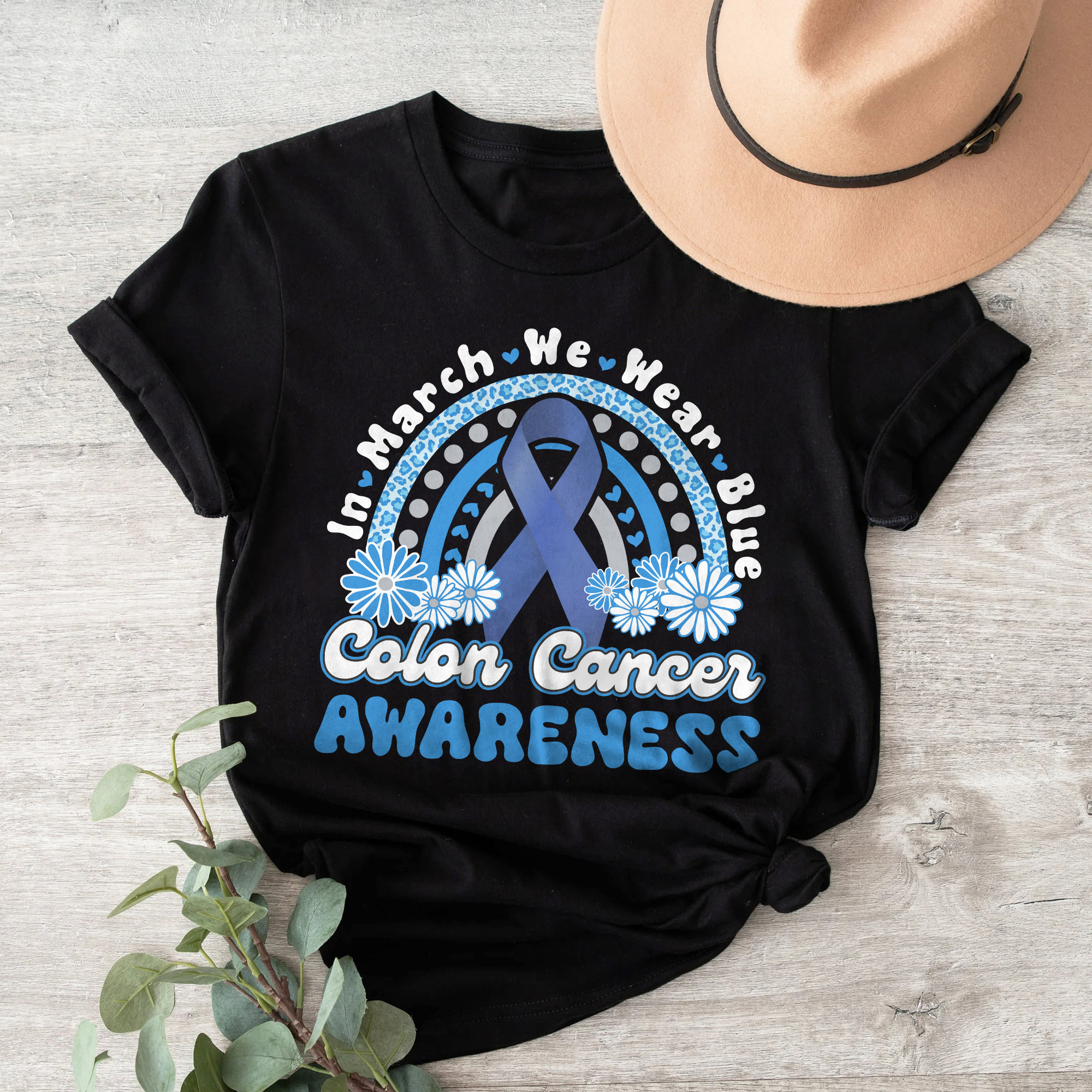 In March We Wear Blue Colon Cancer Shirt, Colon Cancer Awareness Shirt ...