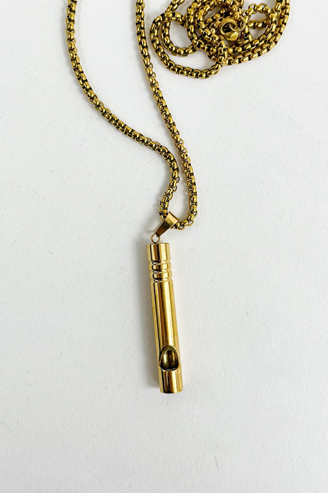 Stainless Steel Necklace With Whistle Pendant Gold Chain for - Etsy