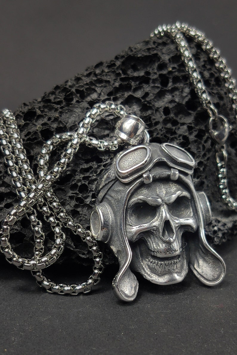 Stainless Steel 316L Necklace With Skull Biker Pendant Bandidos ...