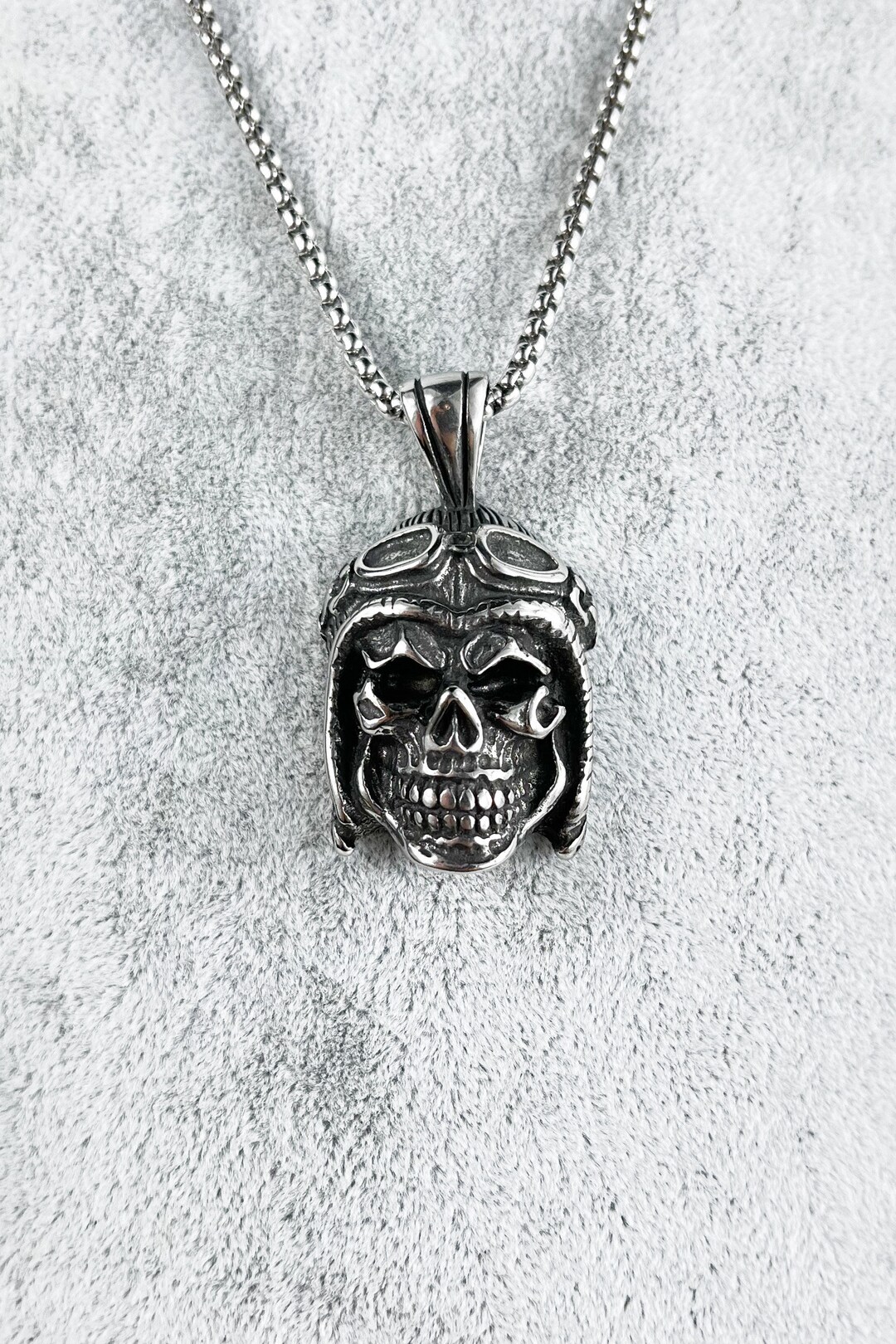 Stainless Steel 316L Necklace With Skull Biker Pendant Bandidos ...