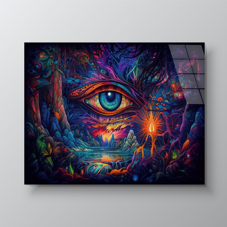 Ayahuasca Spiritual Psychedelic Hallucinations Glass Wall Decoration as a Wall Hanging - Etsy