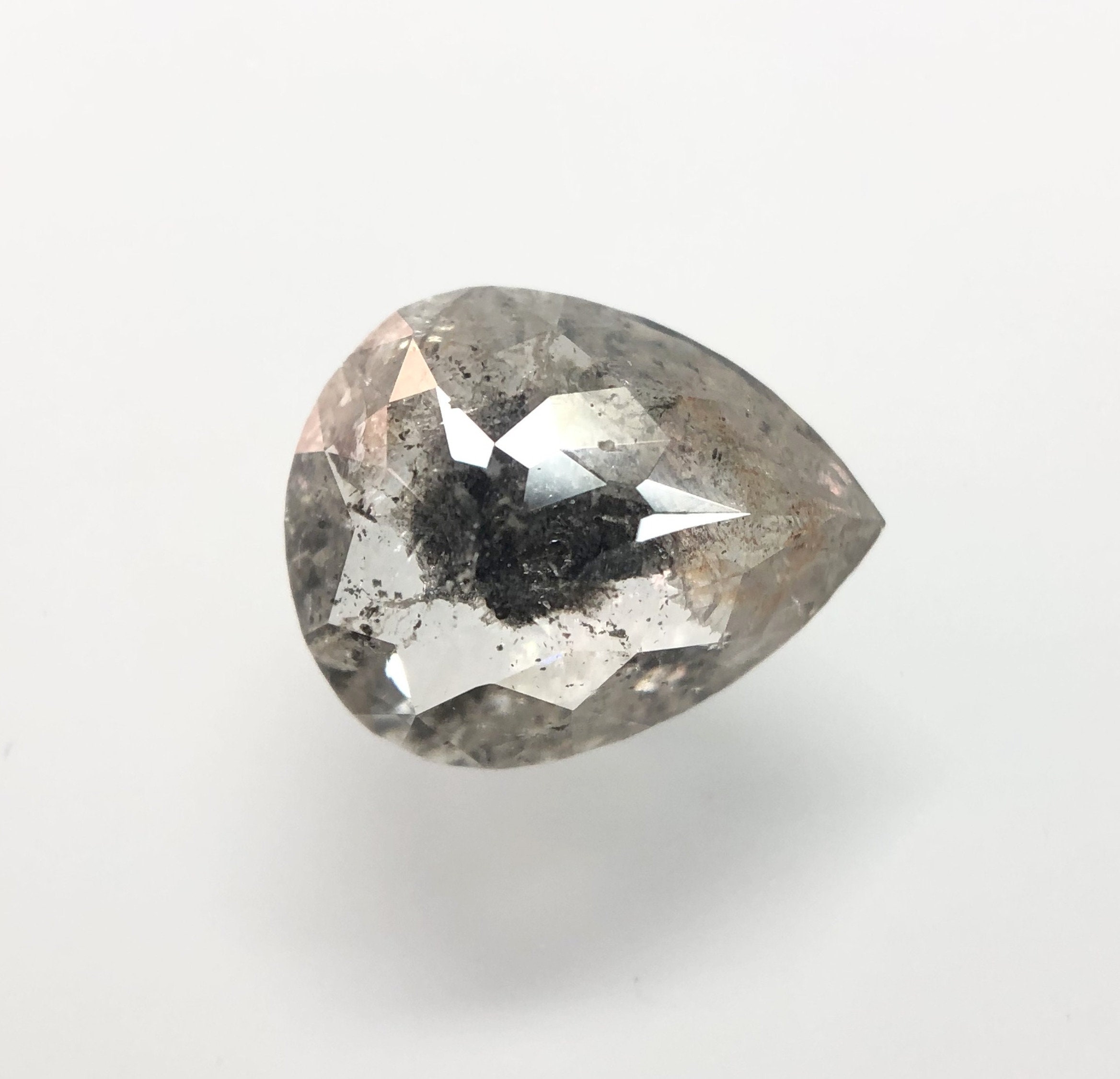 Pear Shape Cut Diamond - Salt and Pepper Diamond - 1.04 CT - 8.22 X 6. ...