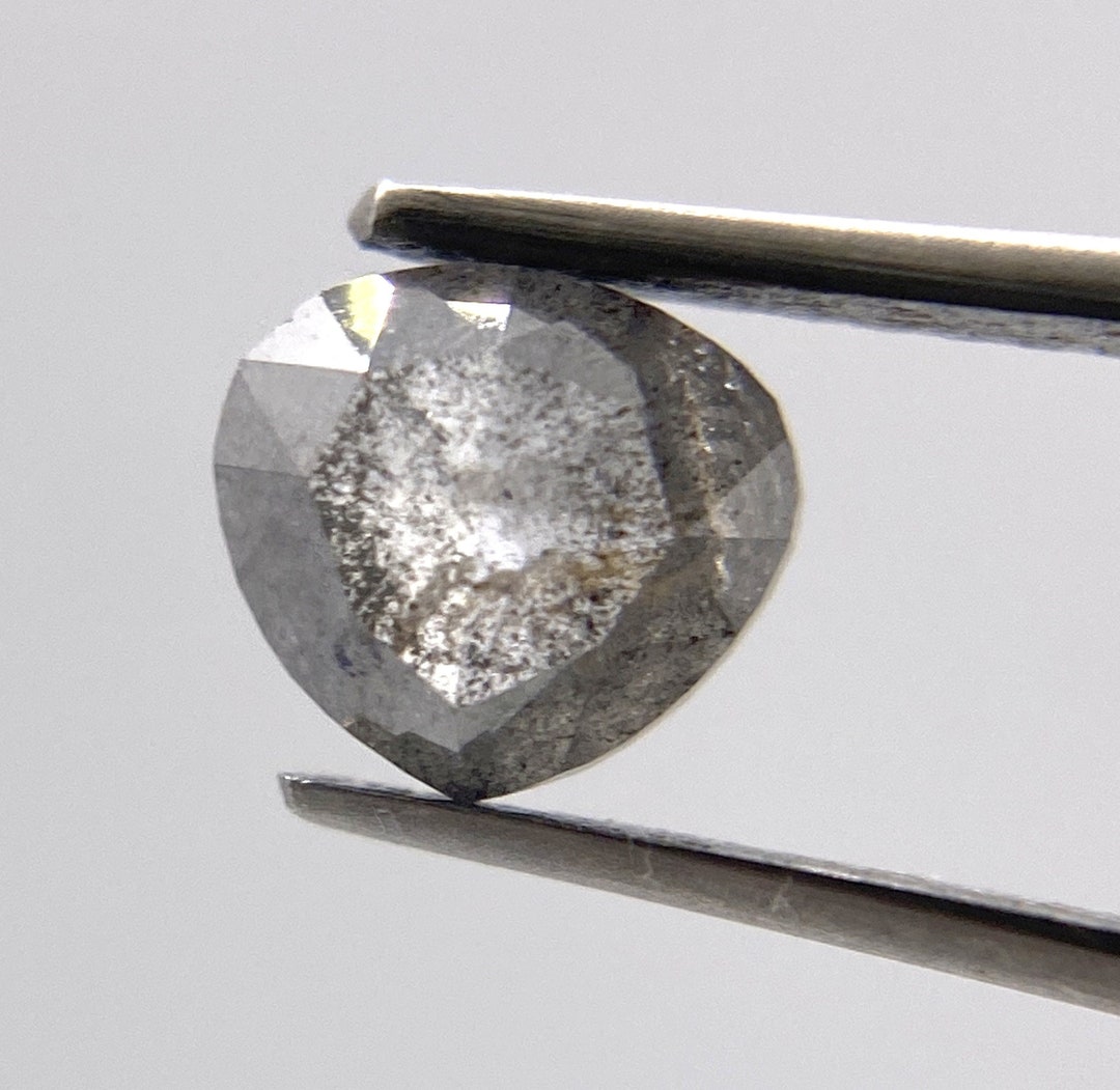 1.01 CT Grey Pear Diamond | Salt and Pepper Loose Diamond - Etsy