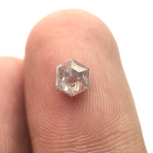 Hexagon Salt and Pepper Diamond – 0.40 CT Light Grey Rustic Diamond - Etsy