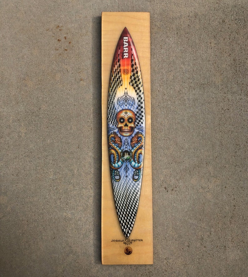 Big Wave Surfboard Art Print on Wood. - Etsy