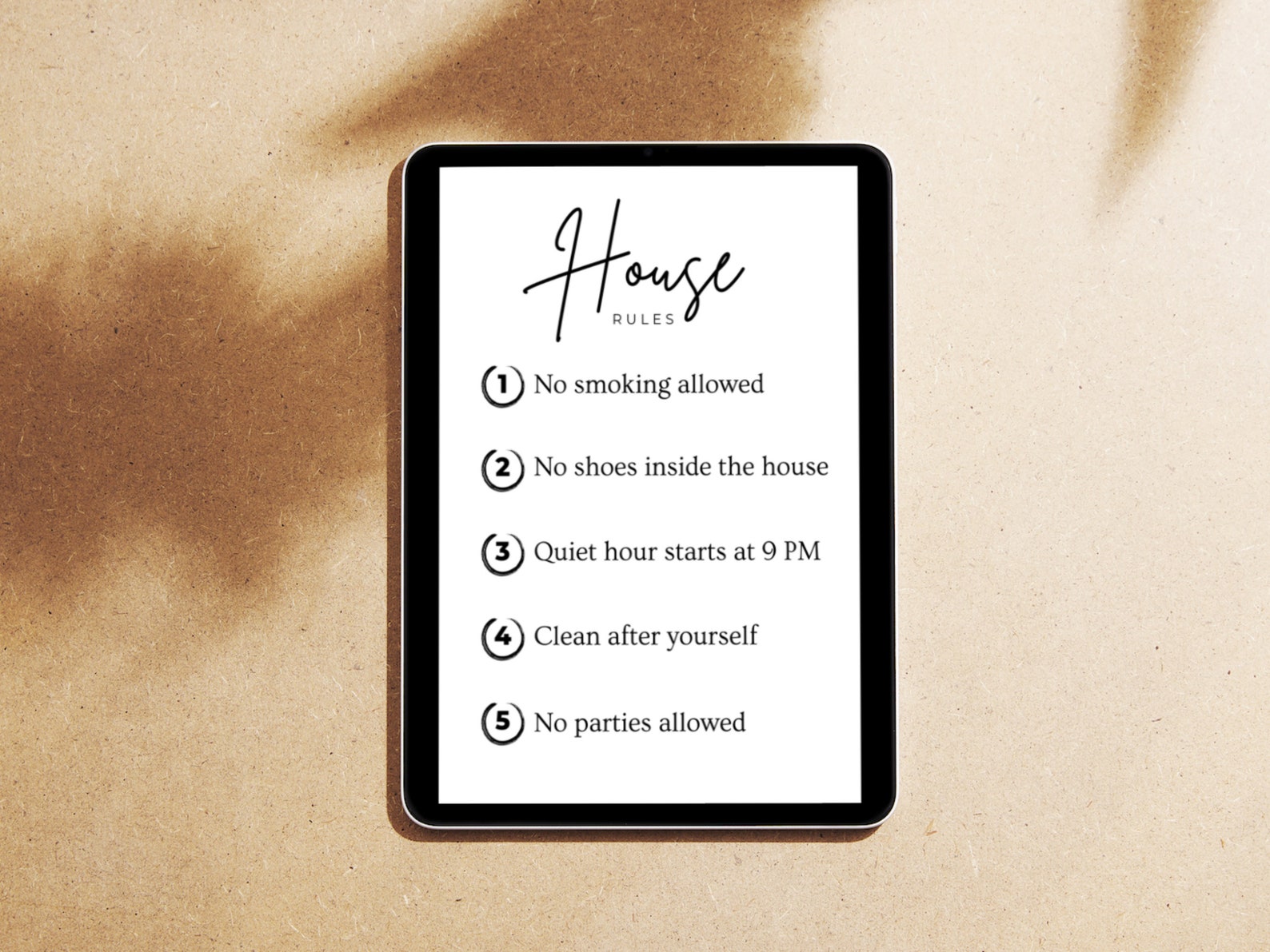 Editable House Rules Template, House Rules for Vacation Rental, Hostel ...