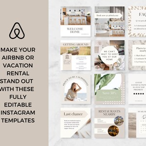 Airbnb Instagram Post Template, Vacation Rental Social Media Pack, VRBO ...