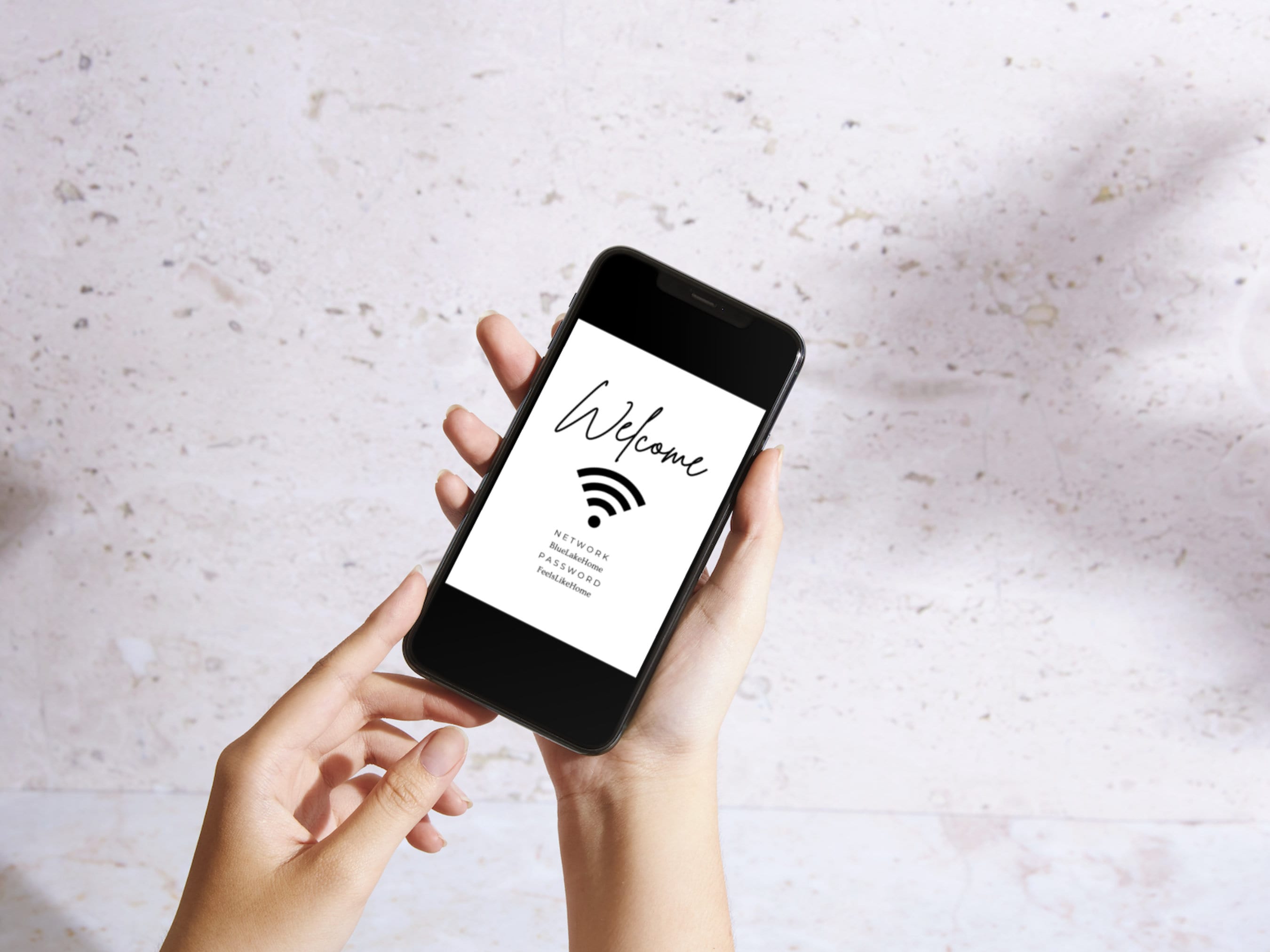 Editable Wifi Password Sign Template, Modern Wifi Sign for Guest ...