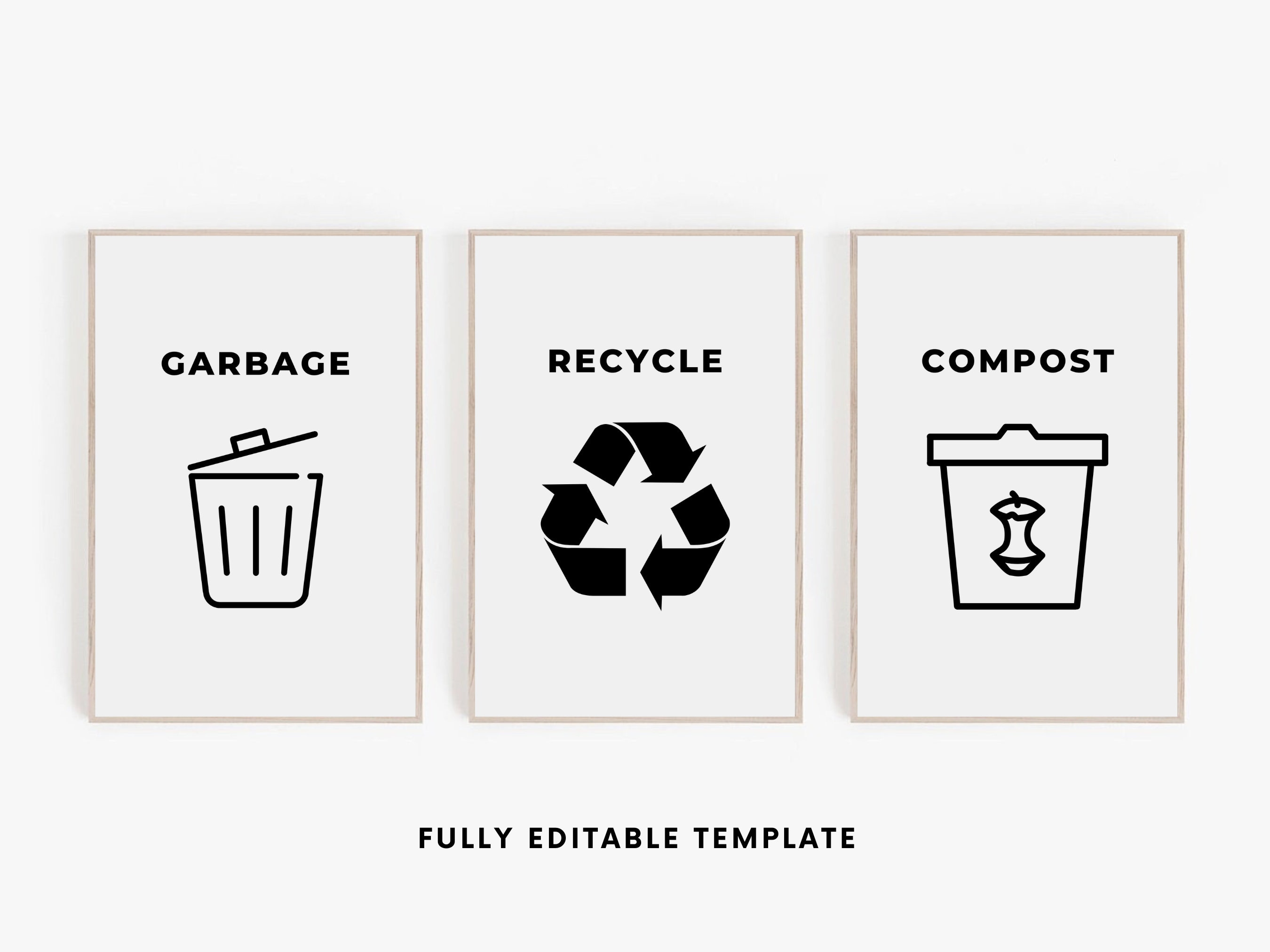 Airbnb Trash Sign Template, Printable Recycling Signs, Editable VRBO ...