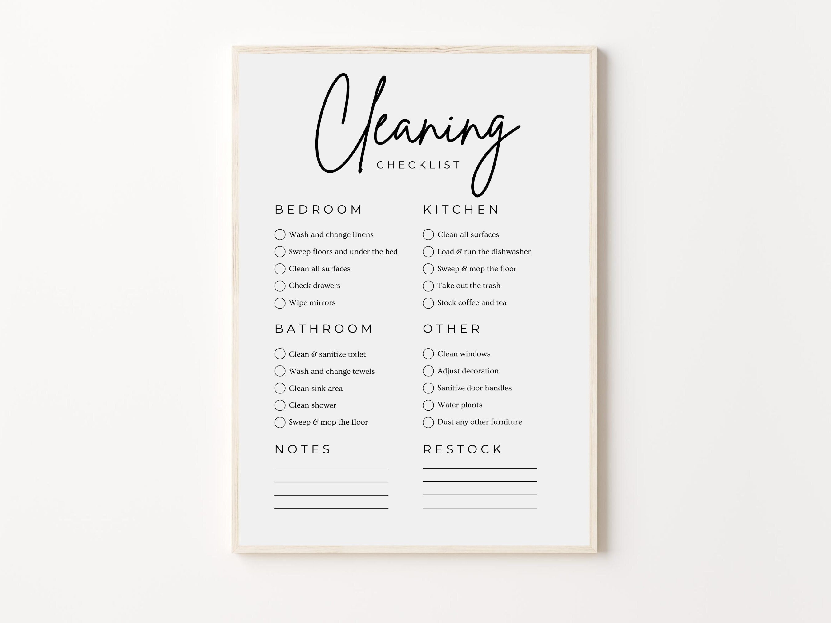 Editable Cleaning List, Airbnb Cleaning Checklist, Vacation Rental ...