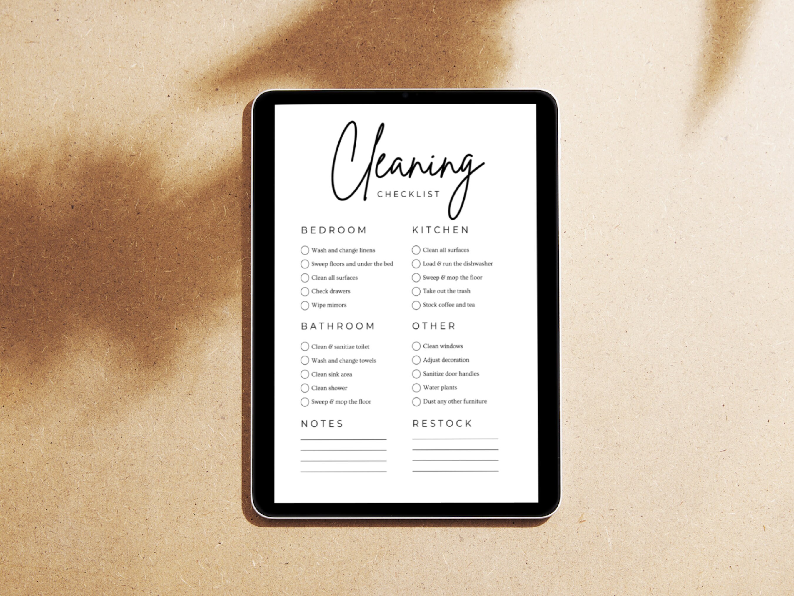 Editable Cleaning List, Airbnb Cleaning Checklist, Vacation Rental ...
