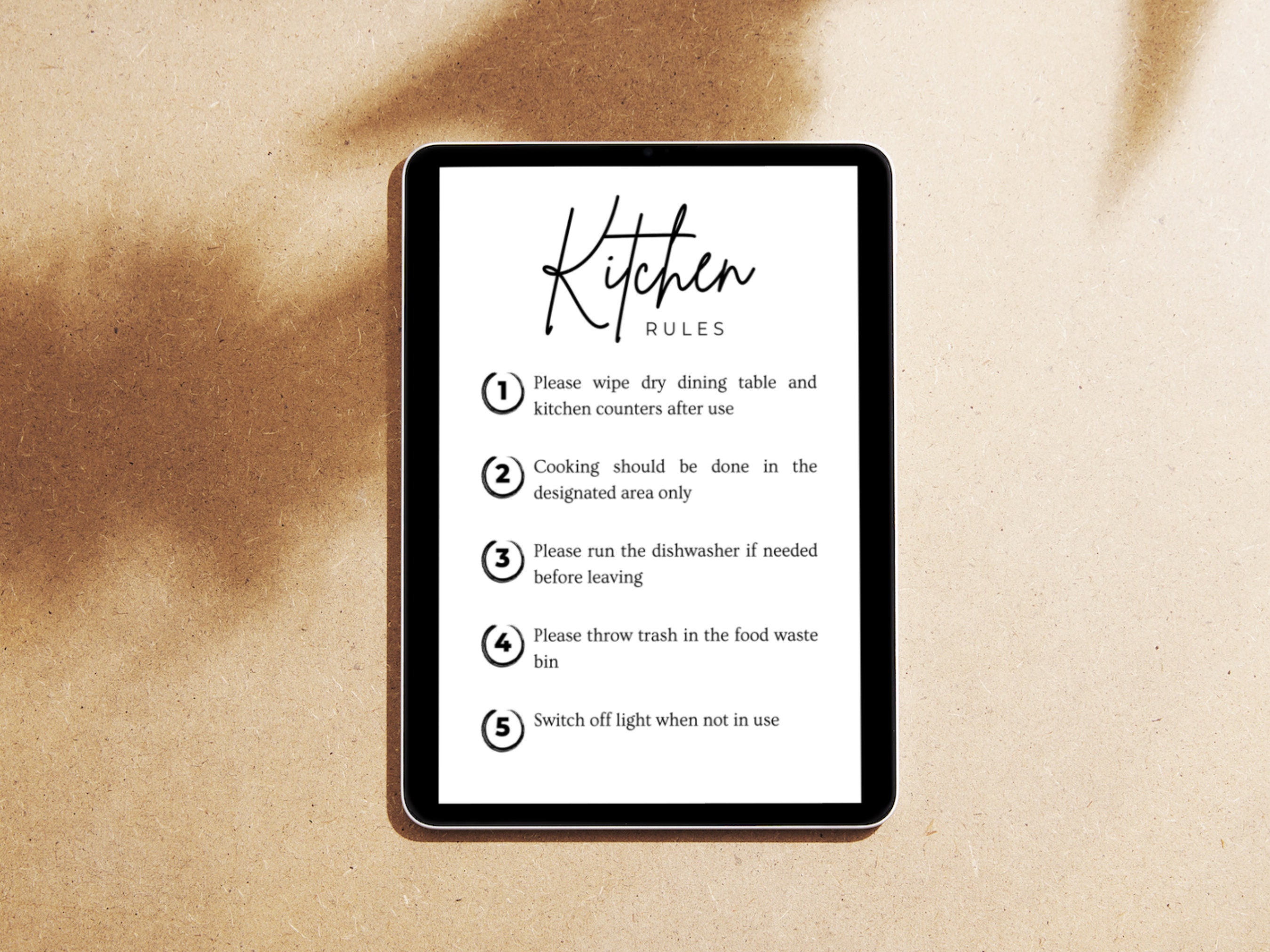 Editable Kitchen Rules Template, VRBO Home Kitchen Sign, Airbnb Kitchen ...