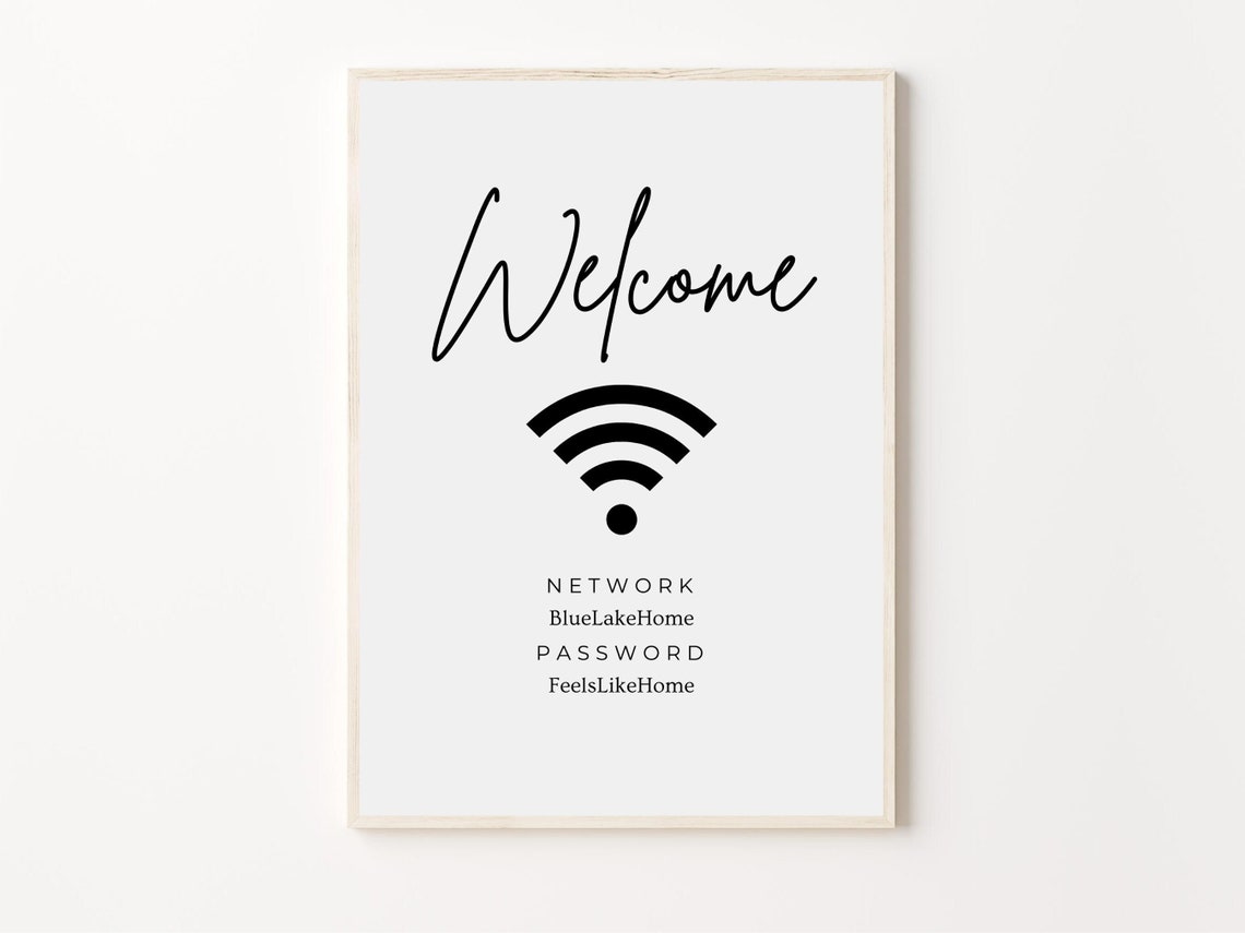 Editable Wifi Password Sign Template, Modern Wifi Sign for Guest ...