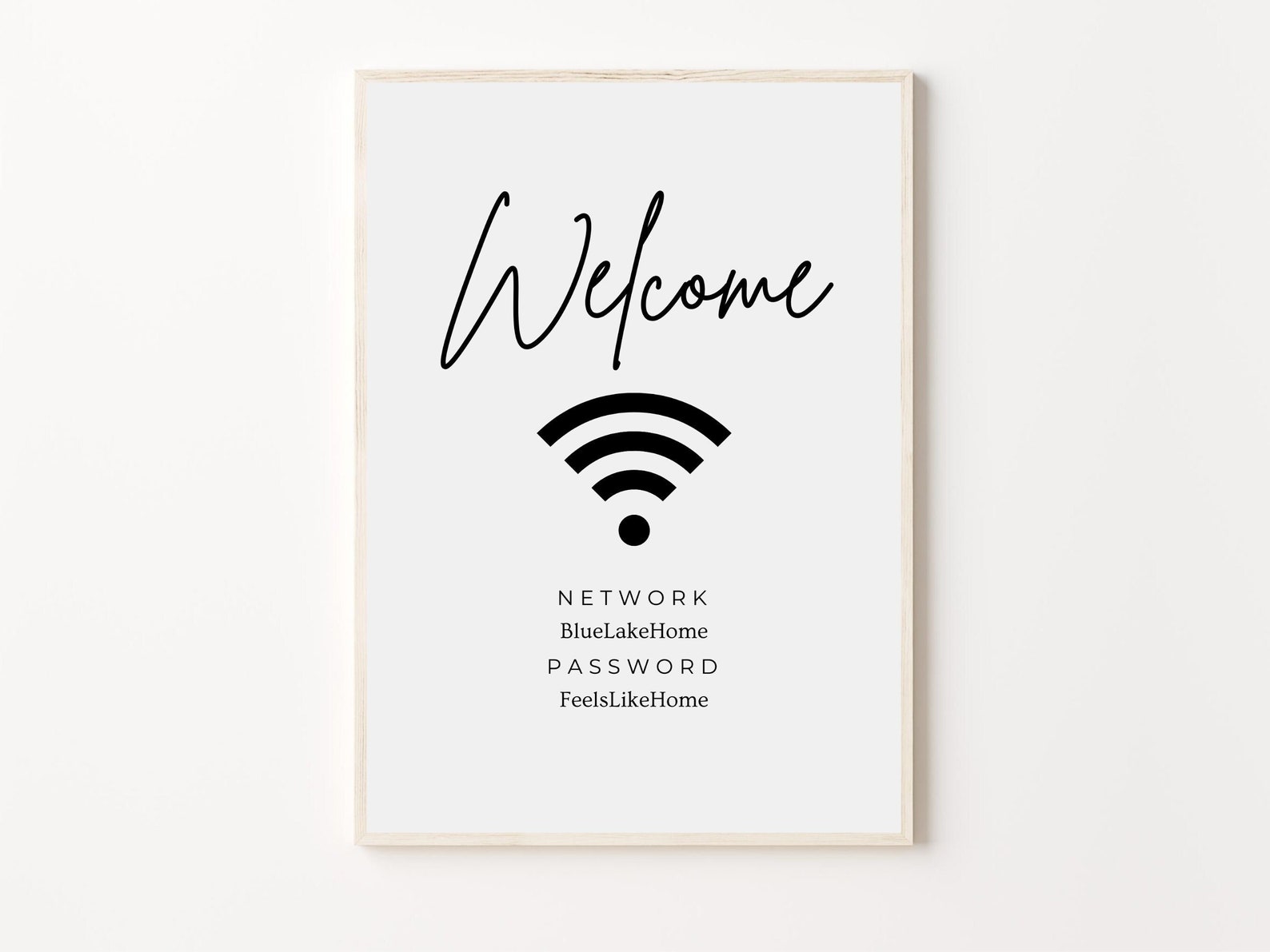Editable Wifi Password Sign Template, Modern Wifi Sign for Guest ...
