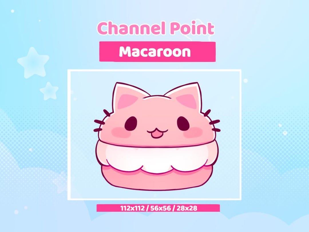 Strawberry Cat Macaroon - Channel Point Icon - Twitch - Streamer Setup ...