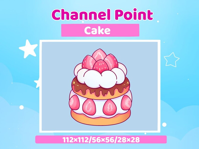 Strawberry Cake - Channel Point Icon - Twitch - Streamer Setup - Emotes ...