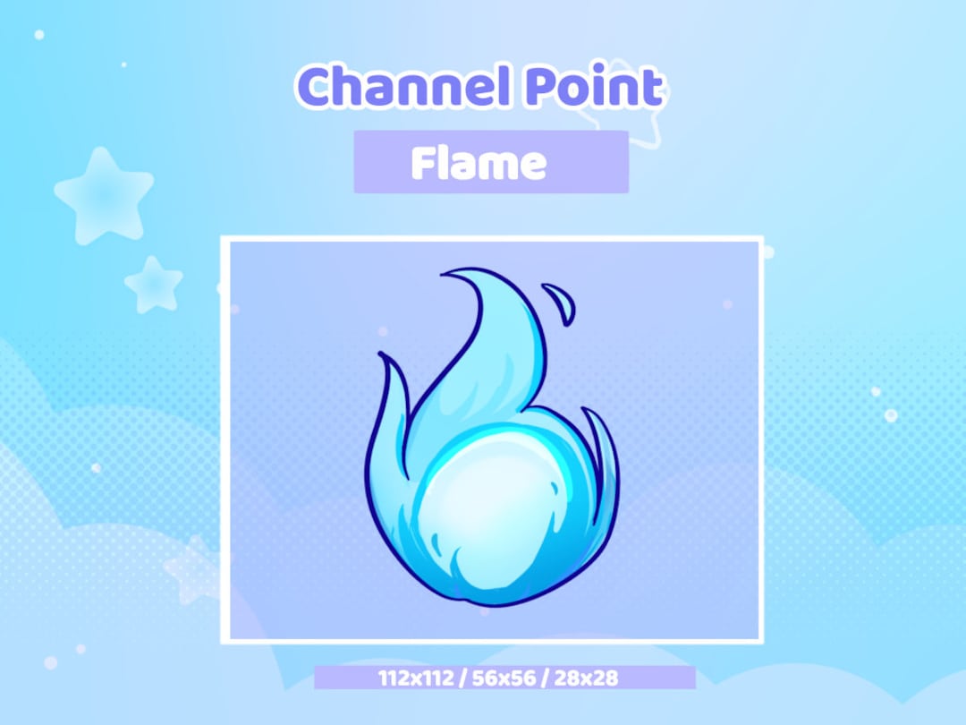 Blue Flame - Channel Point Icon - Twitch - Streamer Setup - Emotes - Etsy