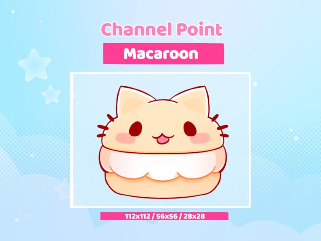 Vanilla Cat Macaroon - Channel Point Icon - Twitch - Streamer Setup ...