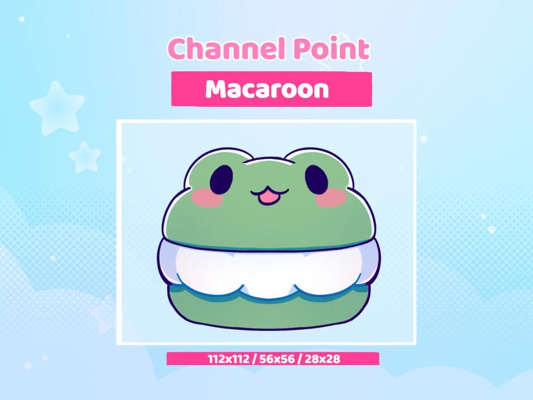 Frog Macaroon - Channel Point Icon - Twitch - Streamer Setup - Emotes ...
