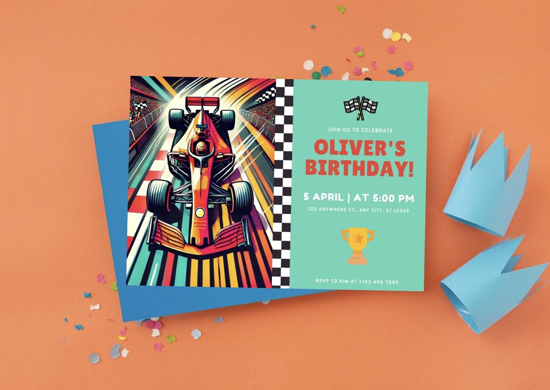 Racing Party Invitation - Etsy
