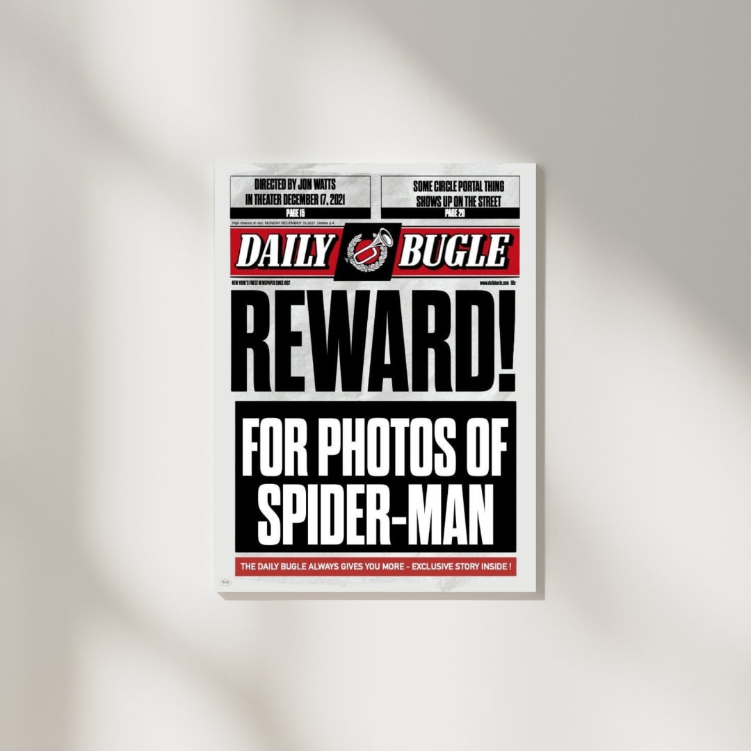 Spider-man Daily Bugle Newspaper Poster Print, Marvel Superhero Art ...