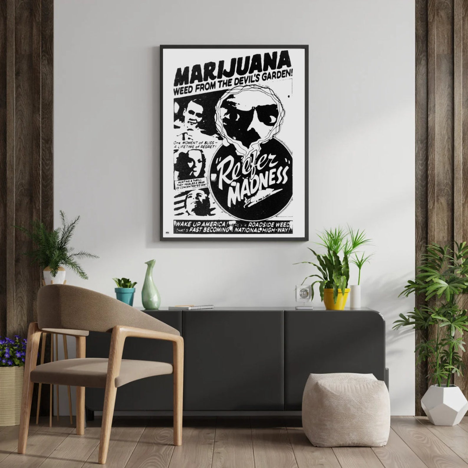 Vintage Marijuana Poster, Home Decor, Digital Download, Printable Wall ...