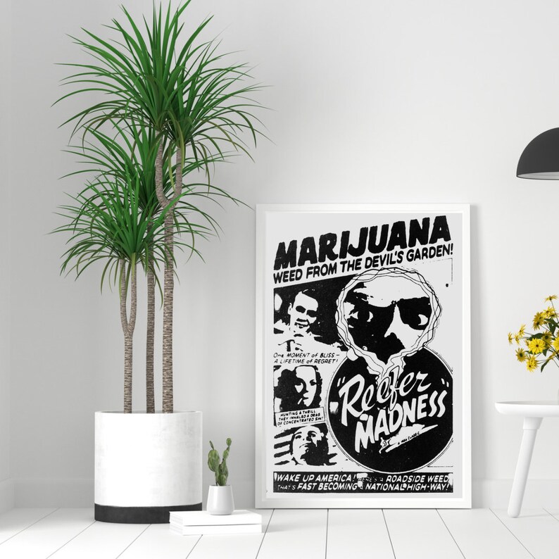 Vintage Marijuana Poster, Home Decor, Digital Download, Printable Wall ...