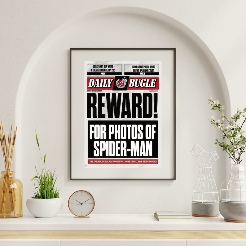 Spider-man Daily Bugle Newspaper Poster Print, Marvel Superhero Art ...