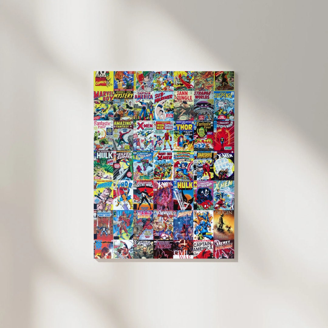 Vintage Marvel Comics Poster Print, Superhero Avengers Art, Home Decor ...