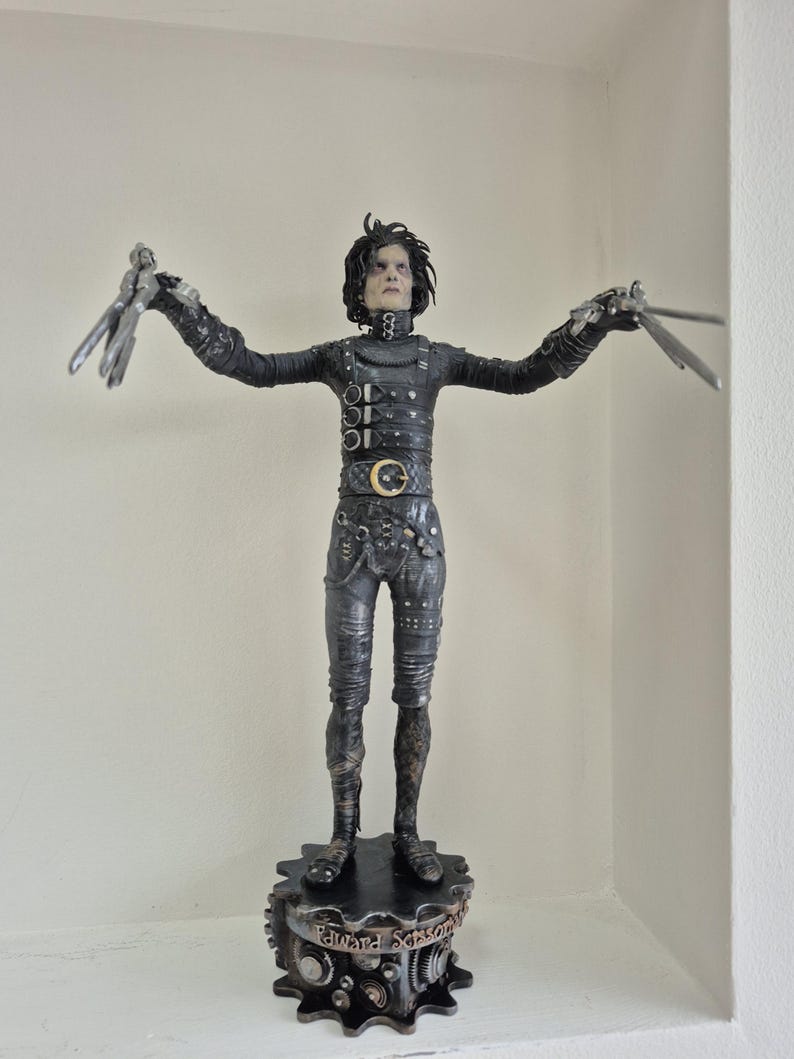 Resin 3d Printed Edward Scissorhands, Handmade, Handpainted - Etsy UK