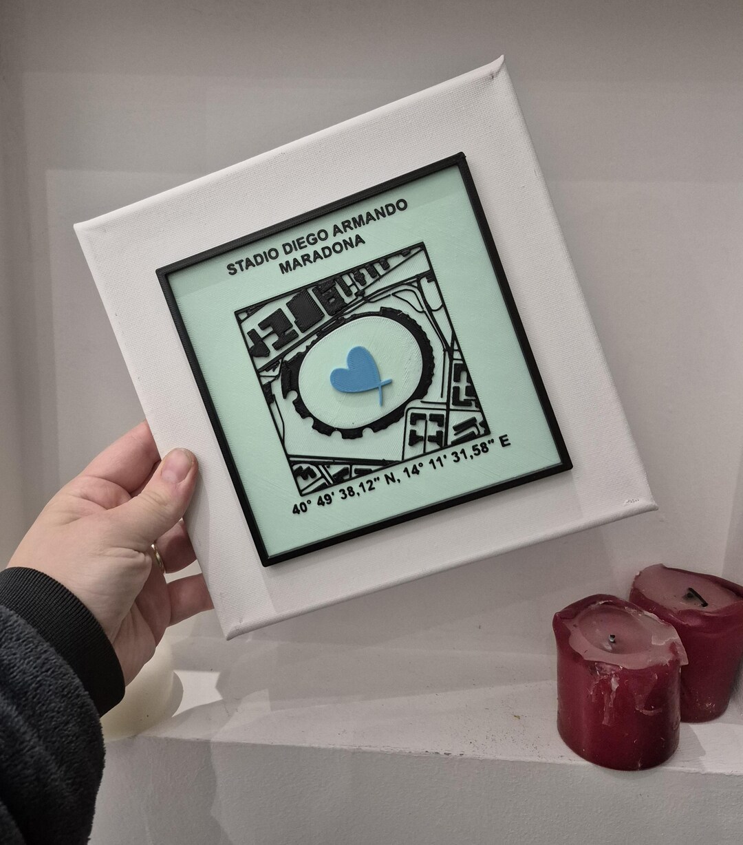 3D Printed Stadio Diego Armando Maradona Map on Canvas (20cm) - Etsy