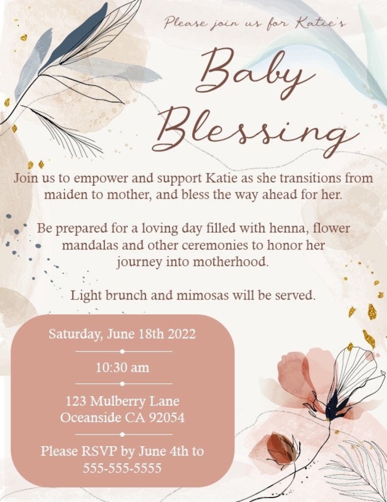 Baby Blessing/ Baby Shower Invite - Etsy
