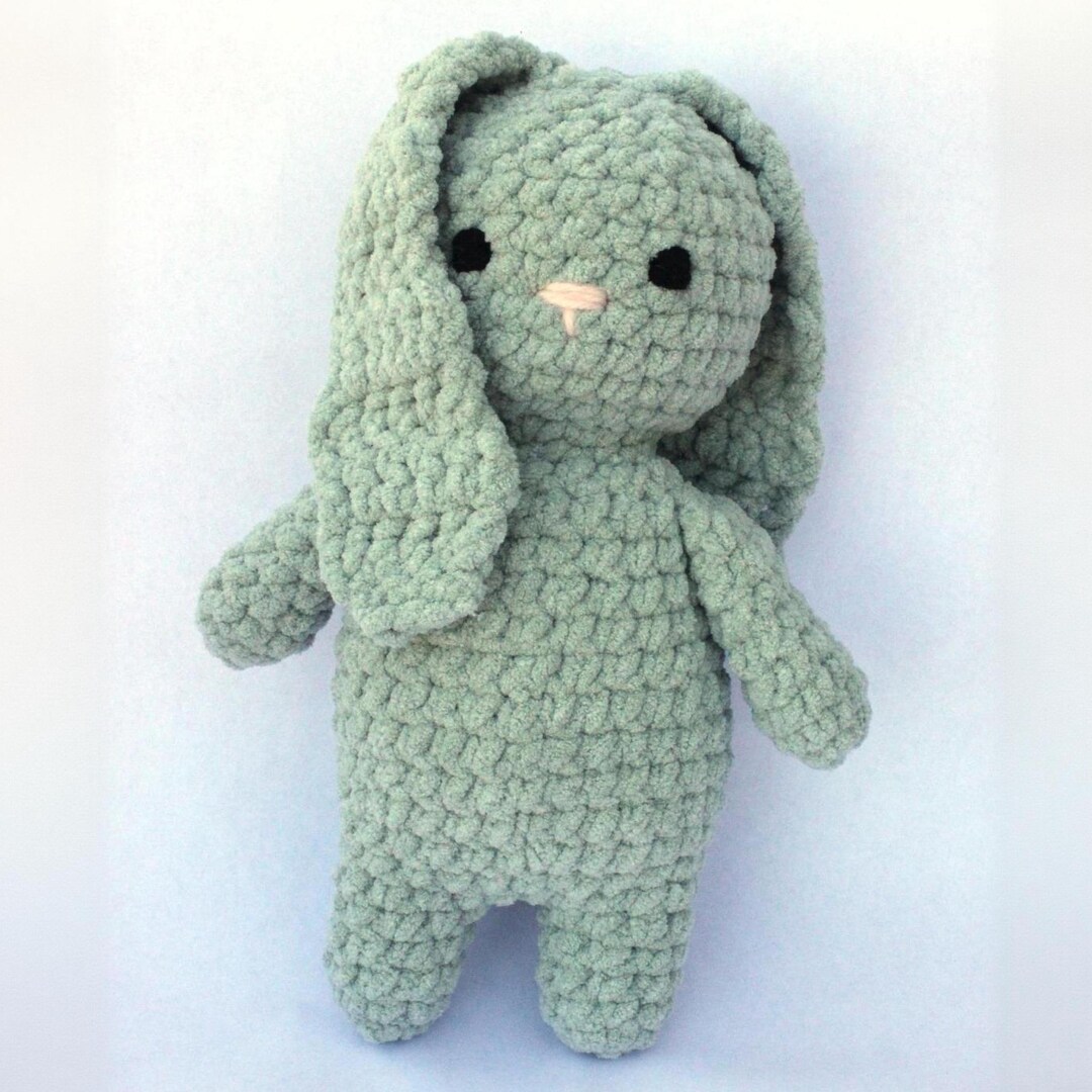 Handmade Big Bunny Plushie, Crochet Blanket Yarn Rabbit Toy, Baby ...