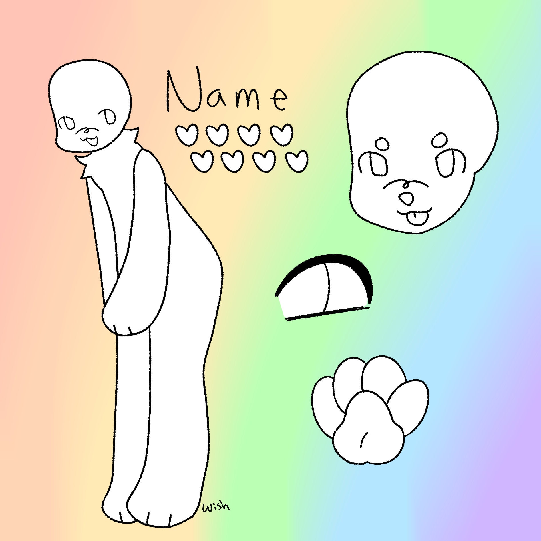 Furry Reference Sheet Base Fursona Ref Sheet - Etsy