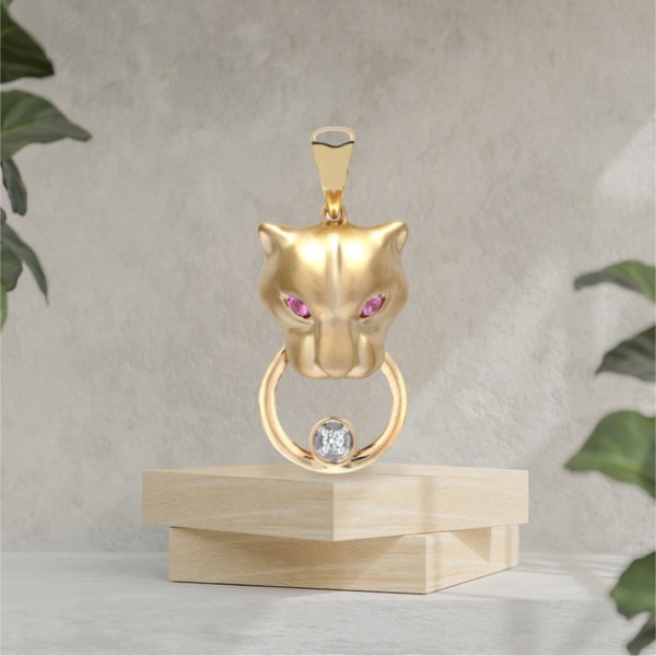 9ct Gold Panther Pendant - Etsy