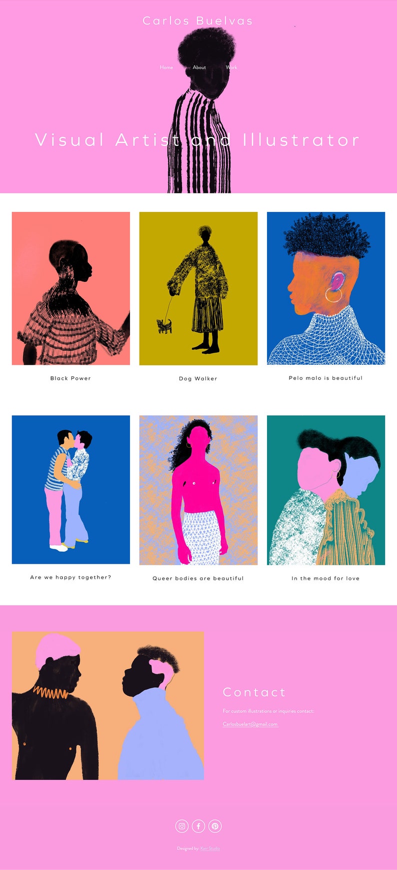 The Visual Artist Portfolio Template Pastel Pink Squarespace 7.1 ...