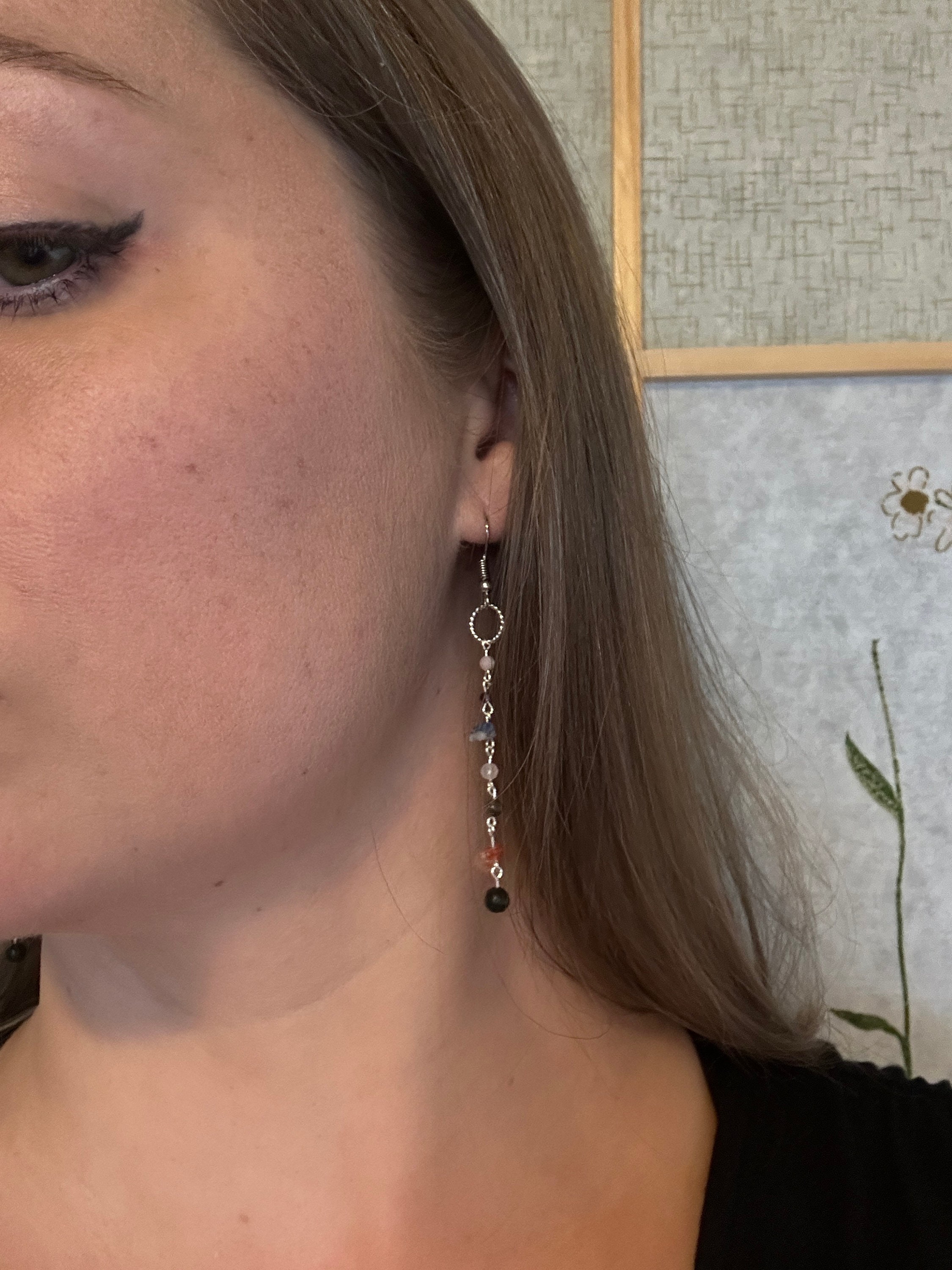 7 Chakras Earring, Silver Earring, Yoga Gift for Her, Gift for Her ...