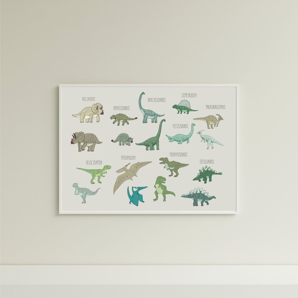 Printable Dinosaur Poster | Horizontal | 50x70cm, 27,5x19,75 ...