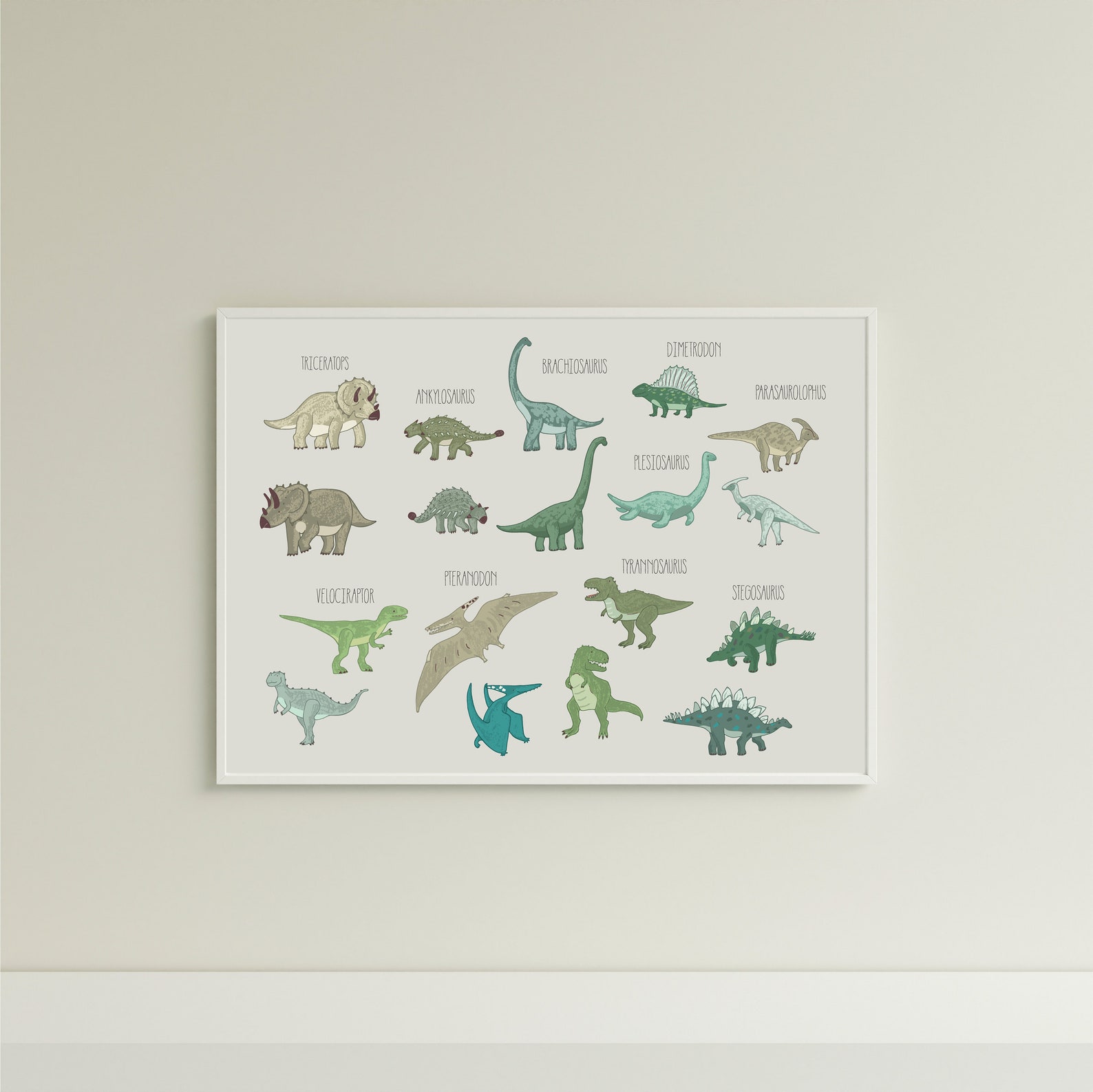 Printable Dinosaur Poster | Horizontal | 50x70cm, 27,5x19,75 ...