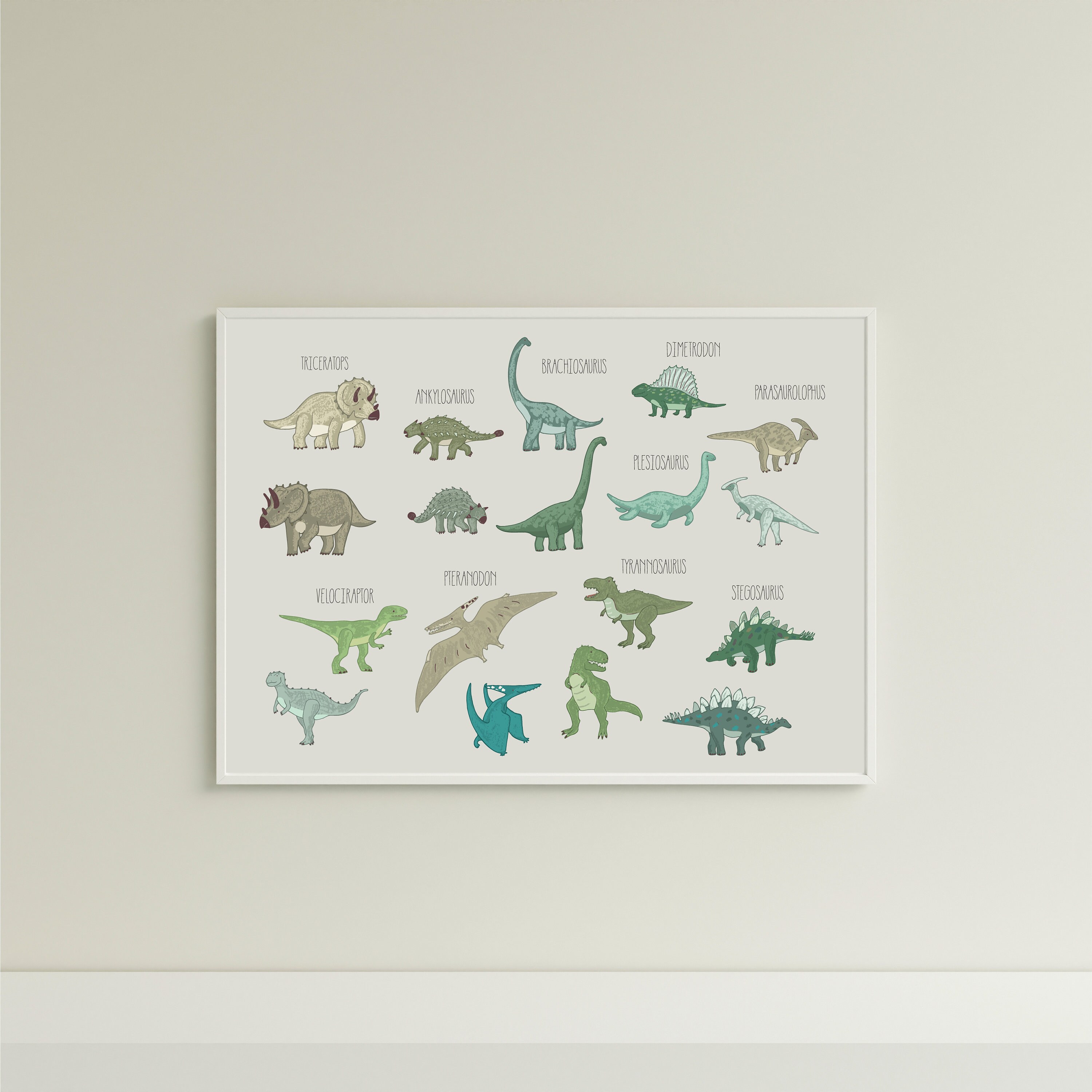 Printable Dinosaur Poster | Horizontal | 50x70cm, 27,5x19,75 ...