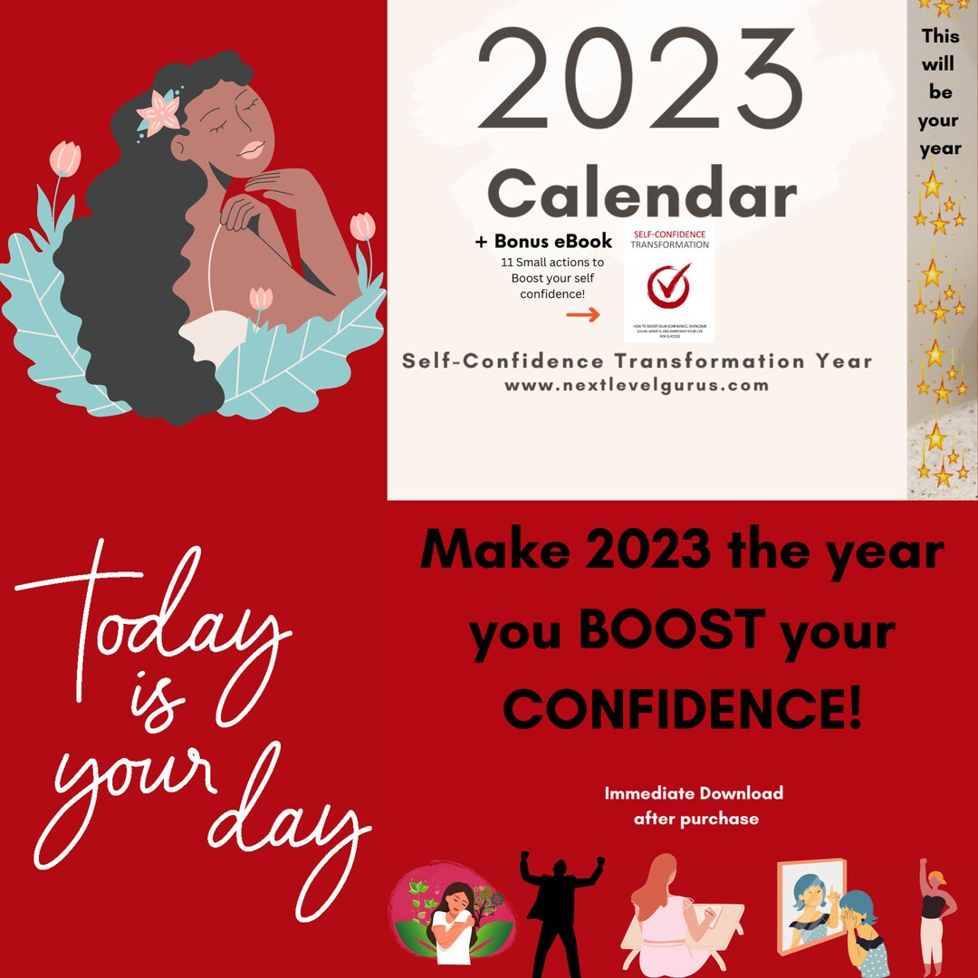 Printable 2023 Self-confidence Calendar - Etsy