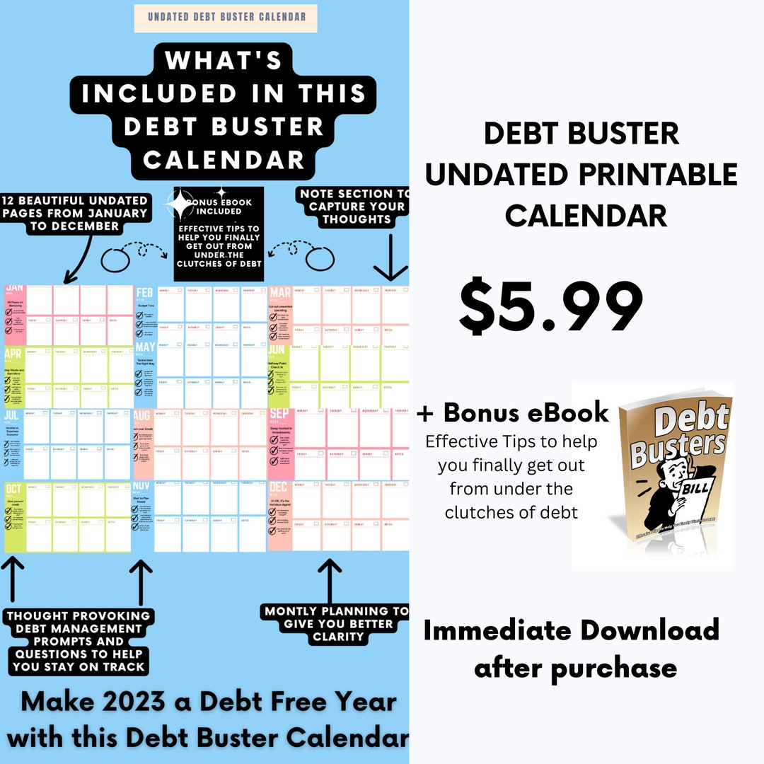 Undated Printable Debt Payoff Tracker - Etsy
