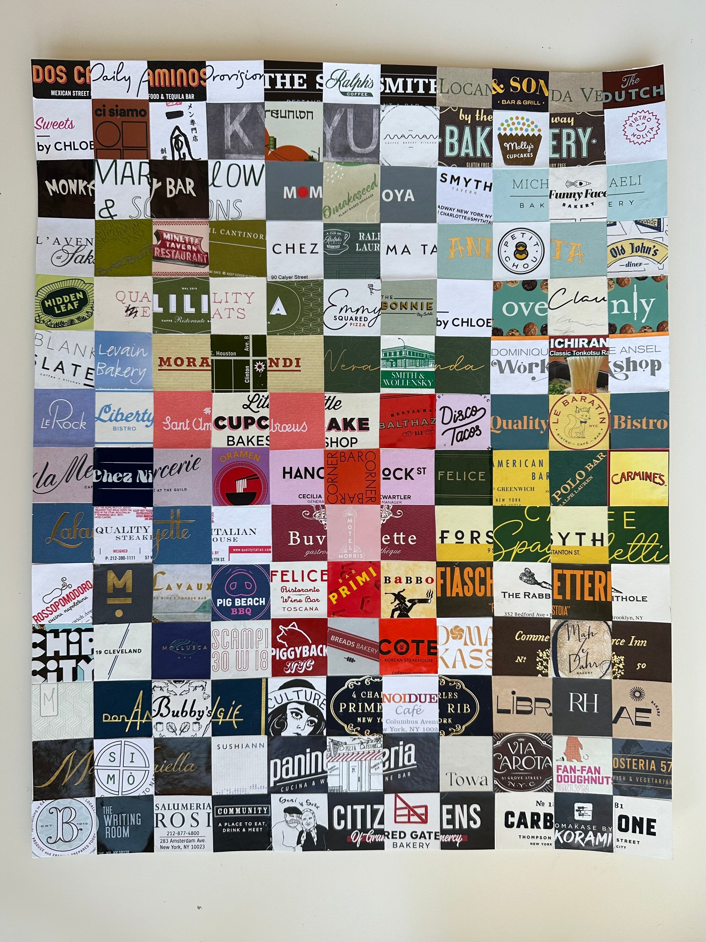 NYC Restaurant Checkerboard Collage - Etsy