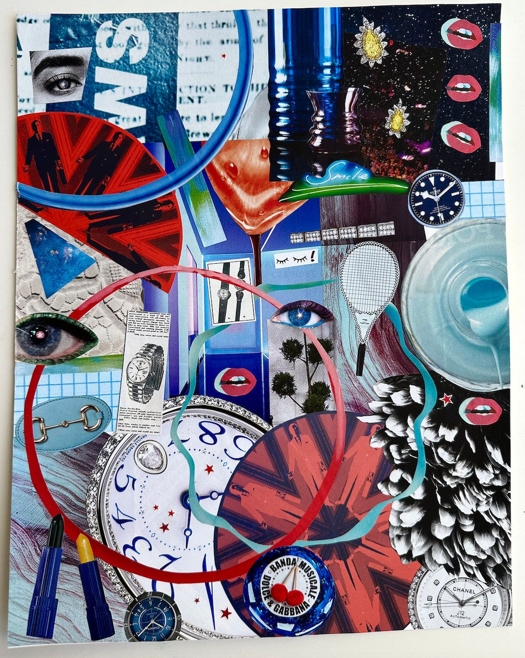 Eyes Wide Blue - Analog Collage - Etsy