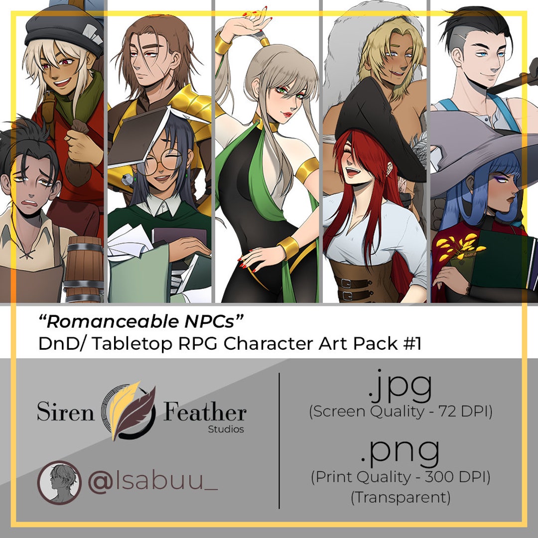 Romanceable Npcs Dnd / Tabletop RPG Character Art Pack 1 - Etsy