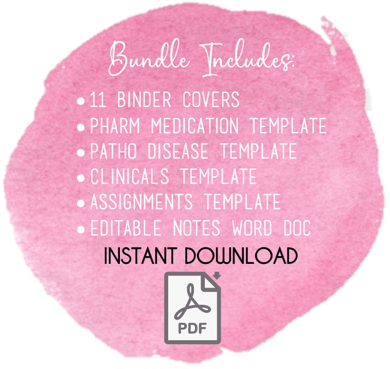 Nursing Binder Bundle|nursing Students (nursing Templates) - Etsy