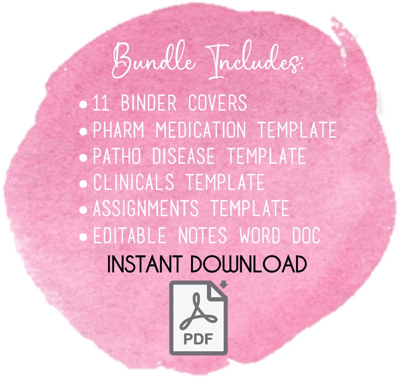 Nursing Binder Bundle|nursing Students (nursing Templates) - Etsy