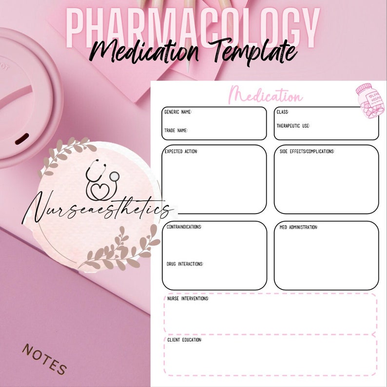 Pharmacology Medication Template|nursing Student - Etsy
