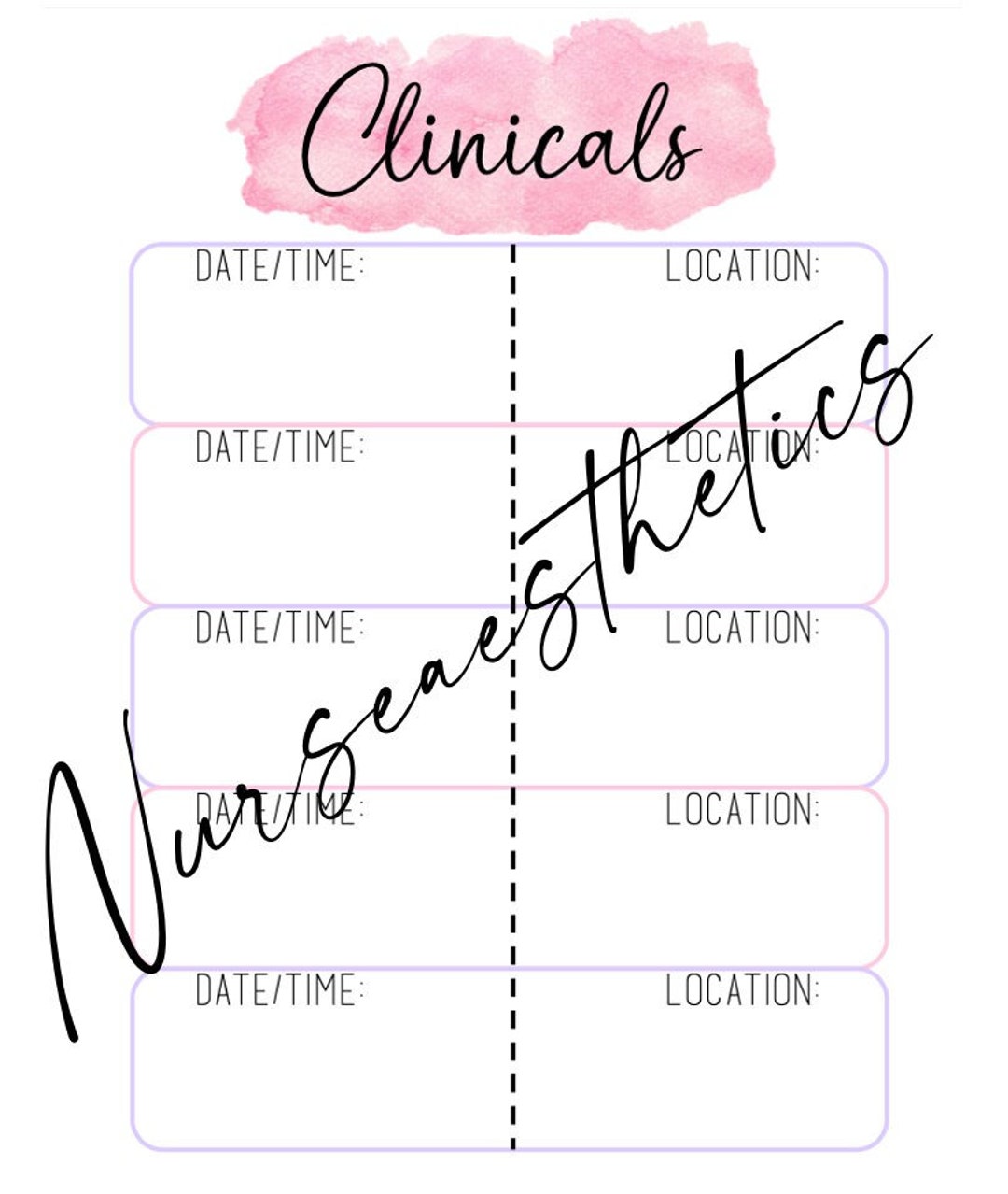 Nursing Clinical Organizer Template | Nursing Student Template - Etsy